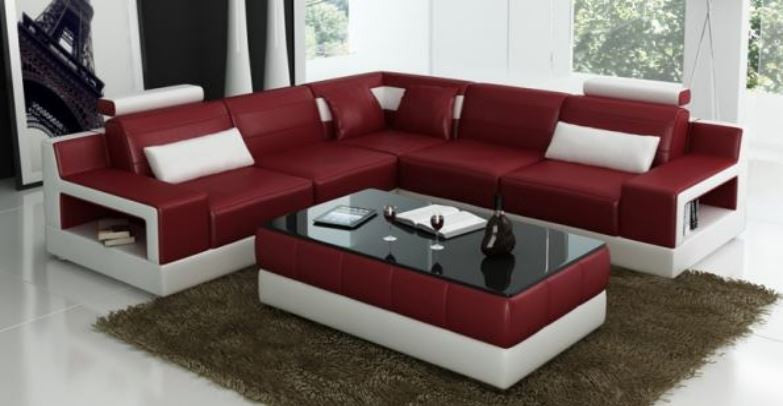 Amara Bonded Leather Corner Lounge Suite (MODEL-G1108B) - Choice Of Le ...