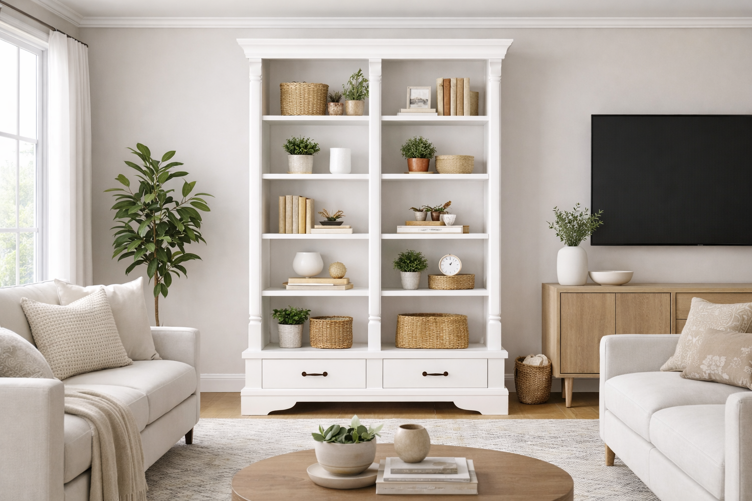 Pillar (AUSSIE MADE) Hardwood Bookcase With 2 Drawers Collection - Ass ...