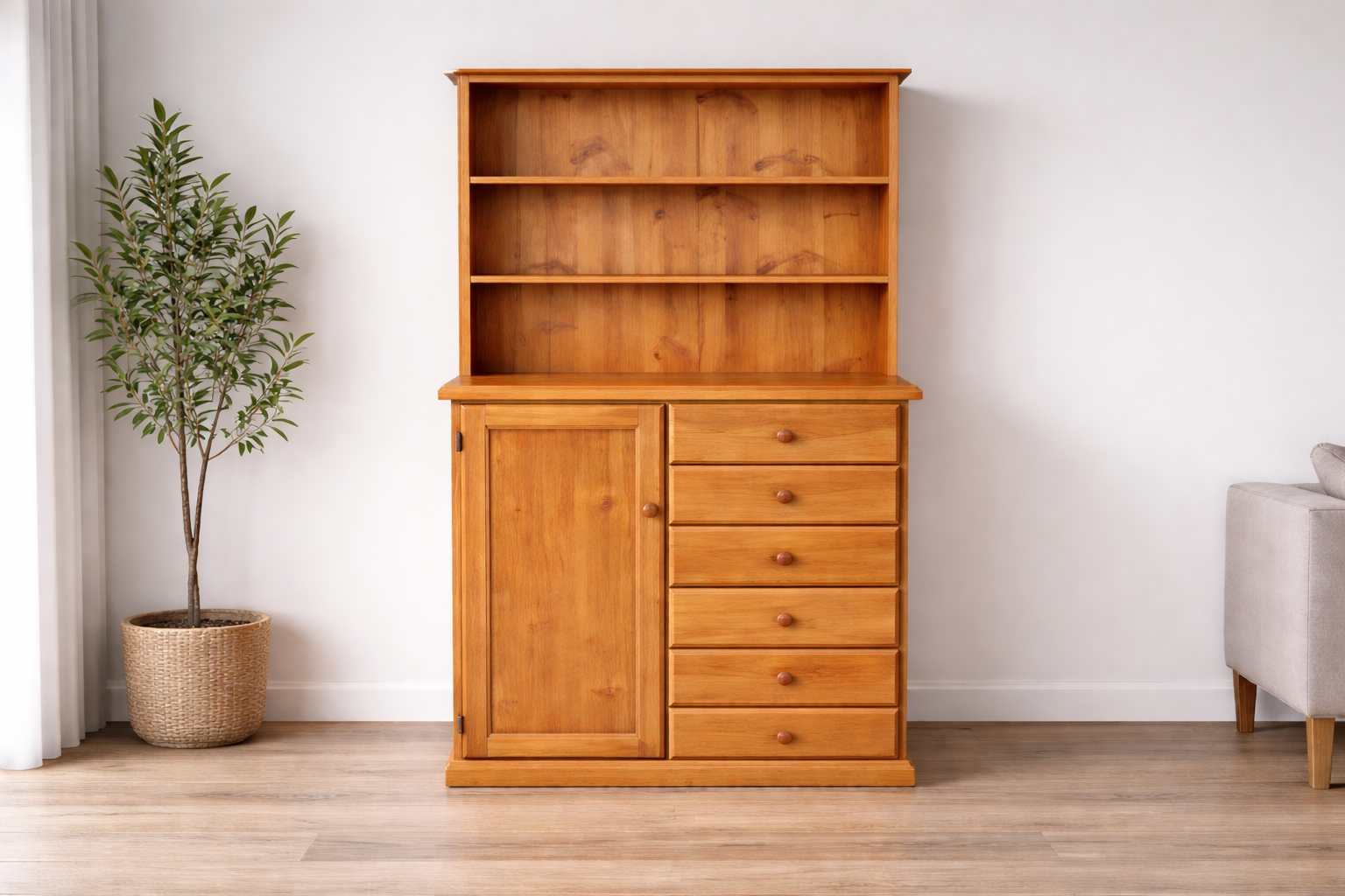 Mudgee (AUSSIE MADE) Timber Nursery Robe + Hutch - 1800(H) X 900(W ...