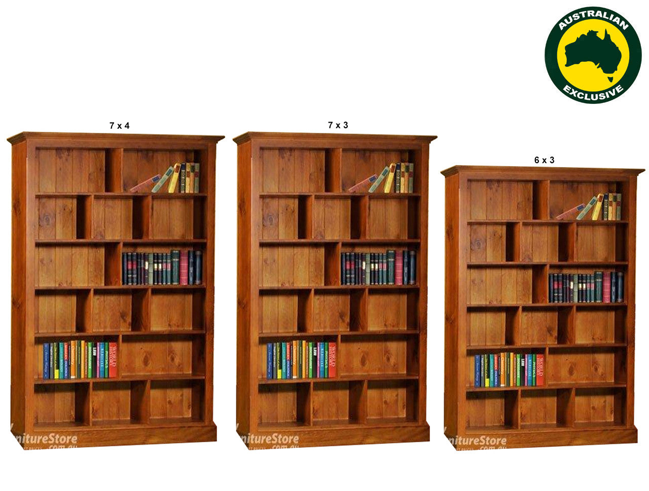 PIGEON (AUSSIE MADE) STAGGERED HIGHLINE BOOKCASE COLLECTION - ASSORTED ...